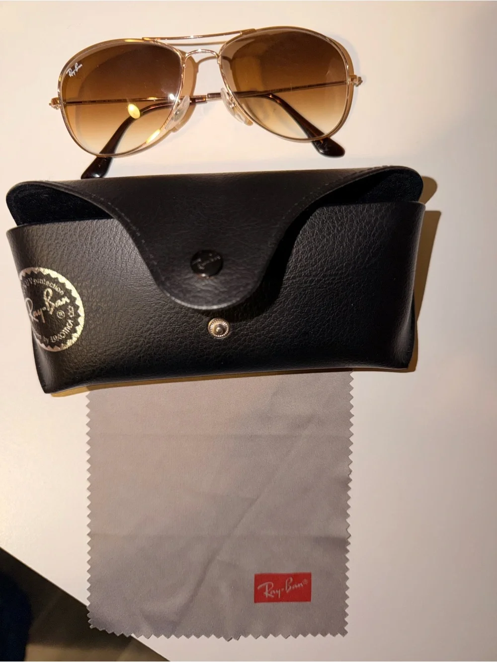 Ray-Ban | Accessories | Rayban Womens Gold Aviator Sunglasses With ...